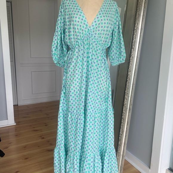 Mango | Dresses | Mango Blue And White Tiered Ruffled Sundress | Poshmark
